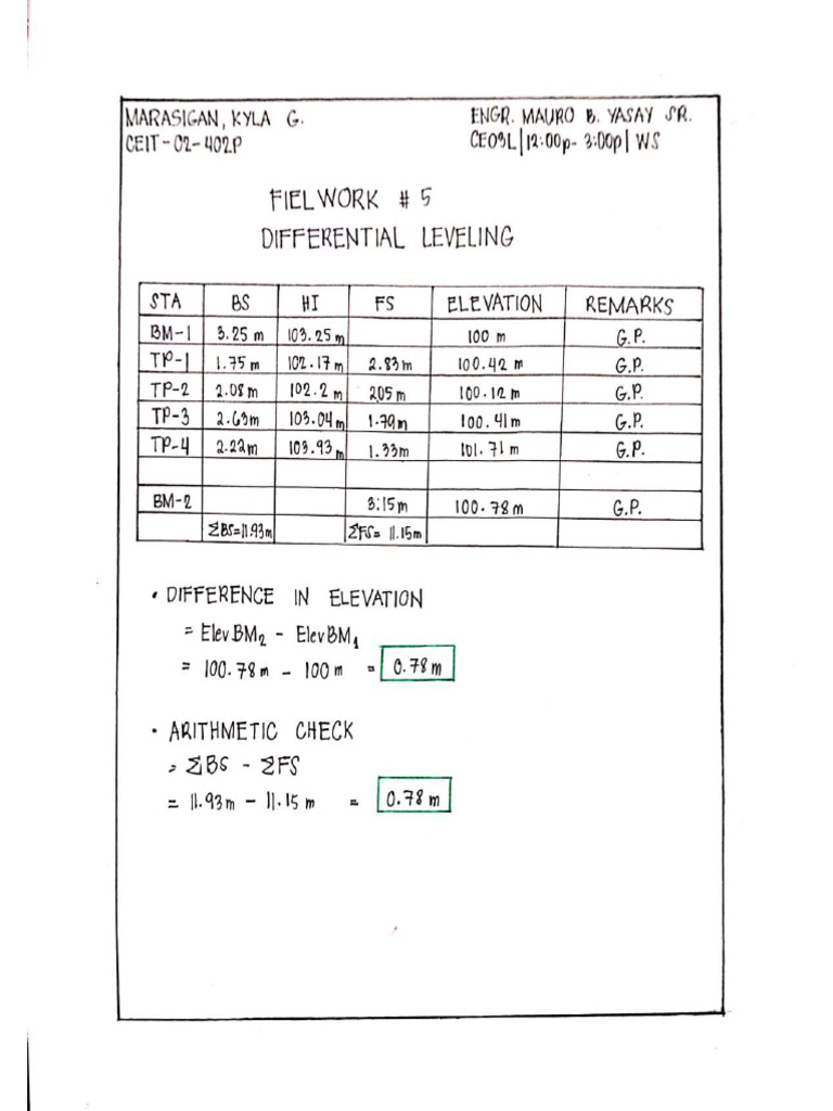 Differential Leveling | PDF