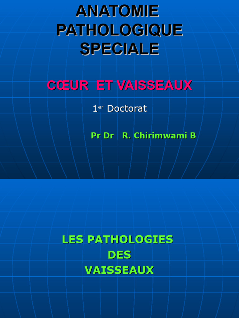Anapath Sp. Cardiovasculaire Par Prof DR Chirimwami | PDF ...