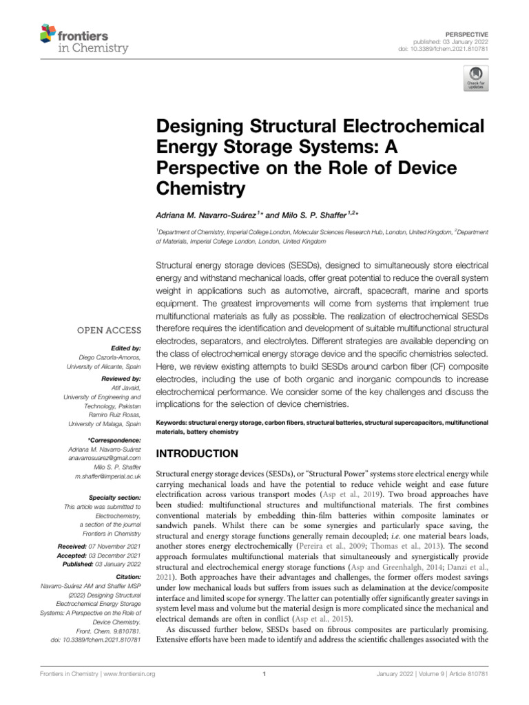Designing Structural Electrochemical Energy Storage Systems - A ...
