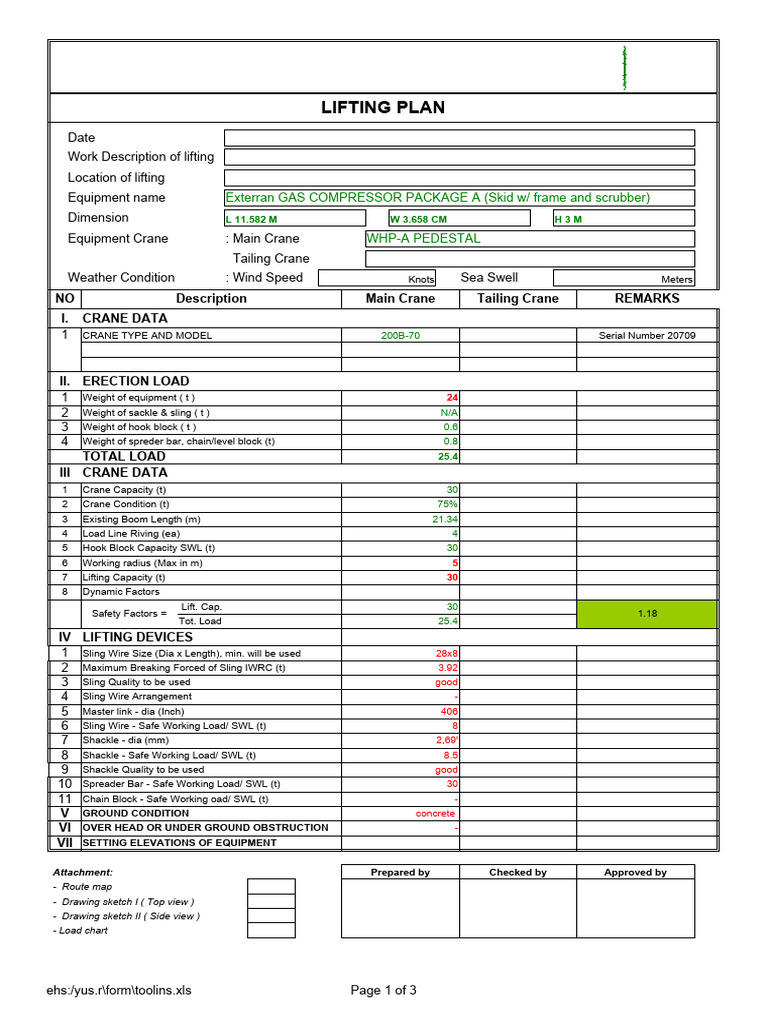 Lifting Plan For and Detail Breakdown Unit JGK4.L7044GSI | PDF