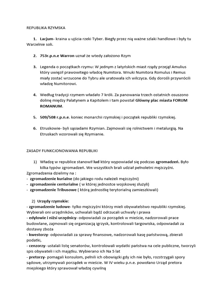 Republika Rzymska | PDF