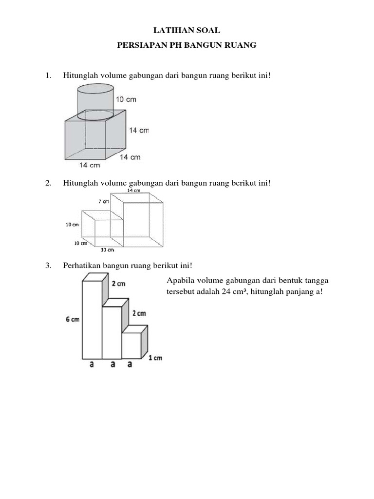 Latihan Soal Bangun Ruang Gabungan (Persiapan PH) | PDF