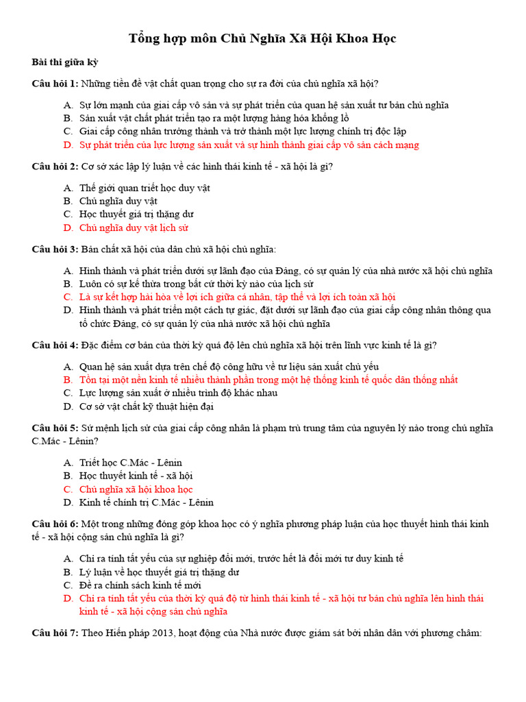 T NG H P Môn CNXH | PDF