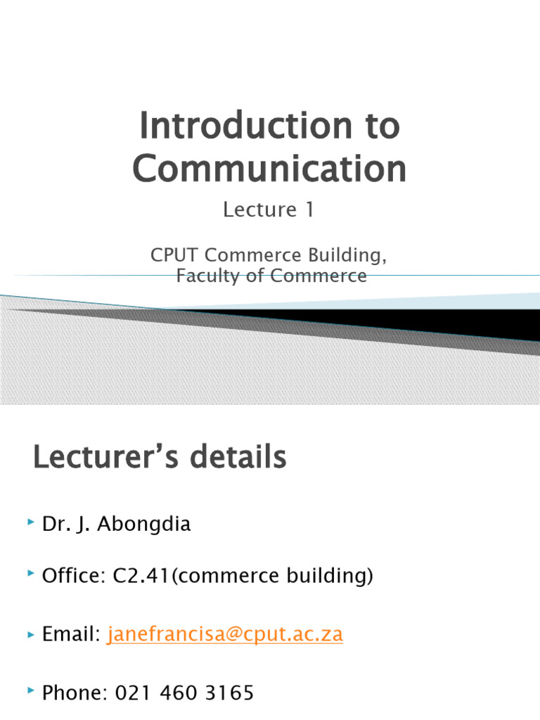 Lecture 1 Introduction To Communication | PDF