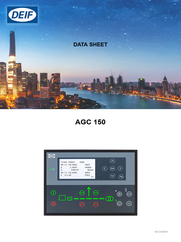 AGC 150 Controller Data Sheet | PDF | Mains Electricity | Power Inverter