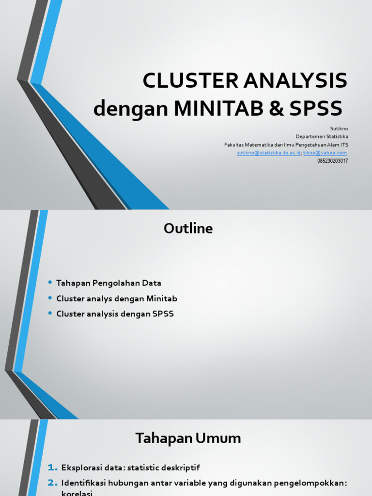 Cluster Analysis Dengan Minitab Dan SPSS | PDF