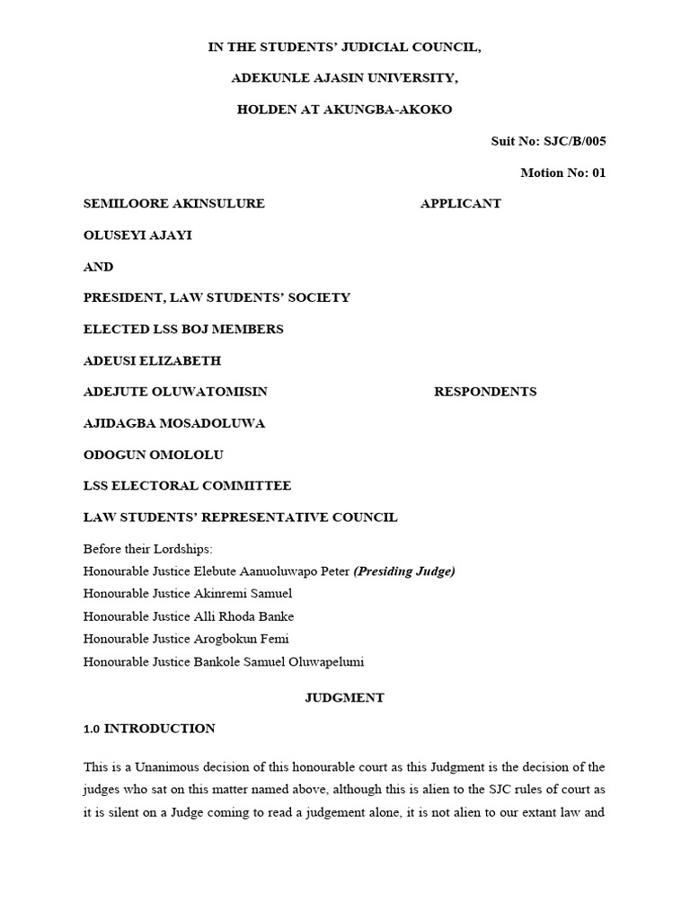 Judgment Semilore Anor V LSS President and Ors | PDF