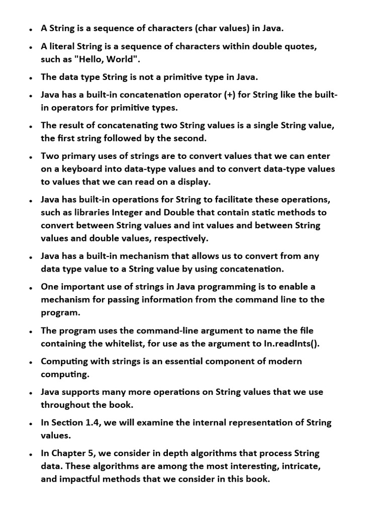 5 - Java String and Operations and Applications | PDF