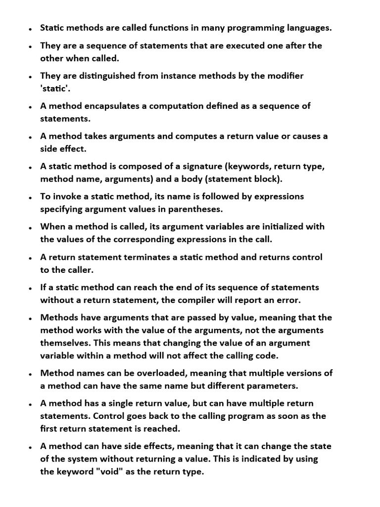 4 - Static Methods and Recursion and Modular Programming | PDF | Method (Computer Programming ...