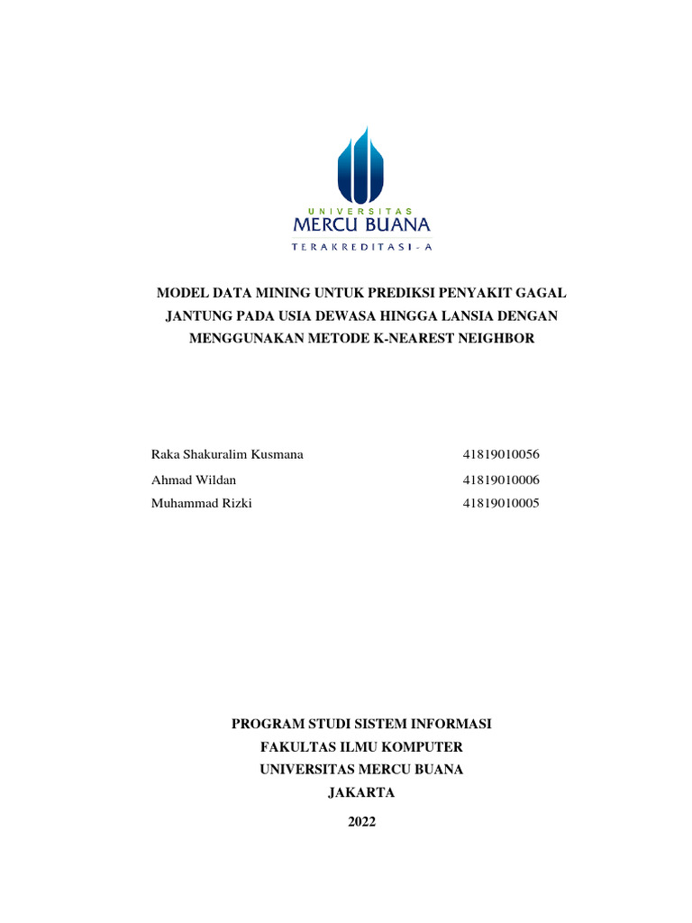 Tugas Akhir Machine Learning | PDF