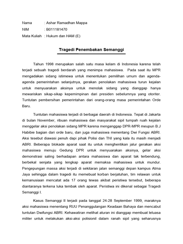 Tragedi Penembakan Semanggi | PDF