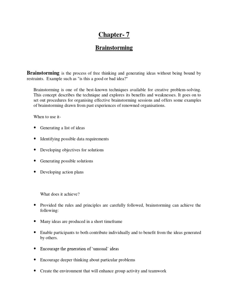 Brainstorming | PDF | Brainstorming | Cognition