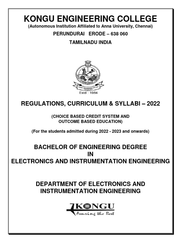 Kec R2022 Eie | PDF | Engineering | Bachelor's Degree