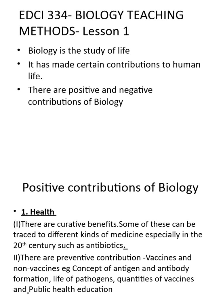 EDCI 334 - BIO METHODS - Lesson 1 | PDF | Wellness