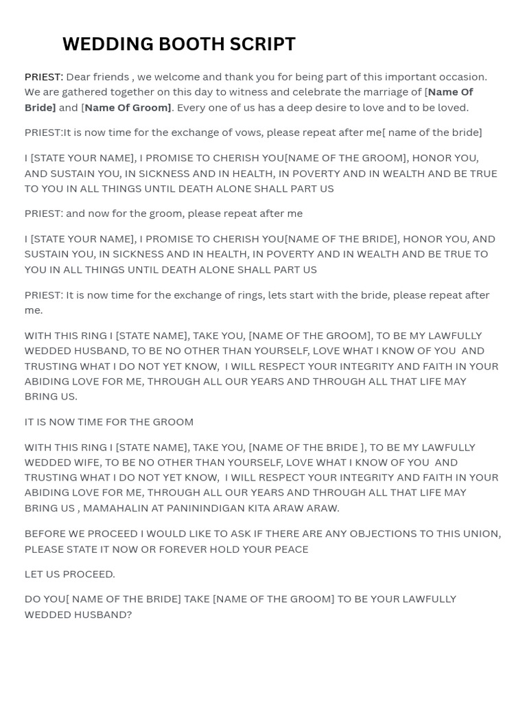 Wedding Booth Script - 20240214 - 183301 - 0000 | PDF