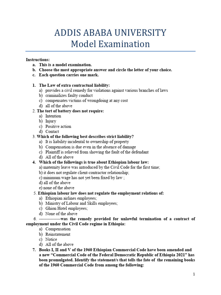 Aau Model Examination Pdf
