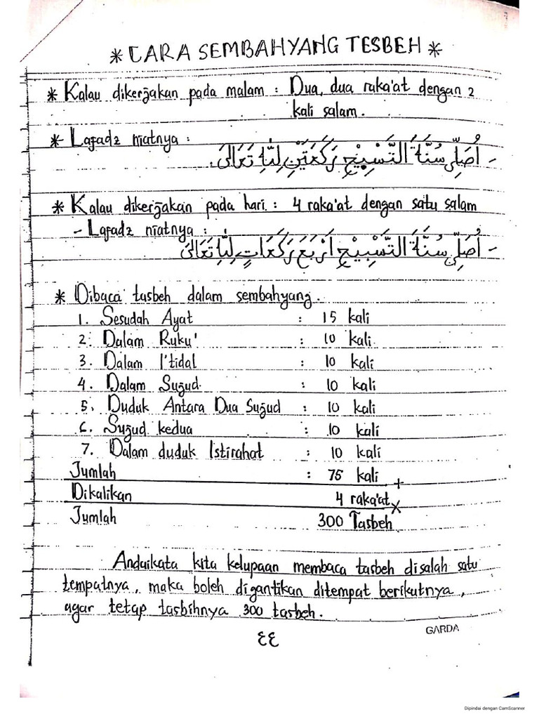 Tata Cara Solat Tasbih | PDF