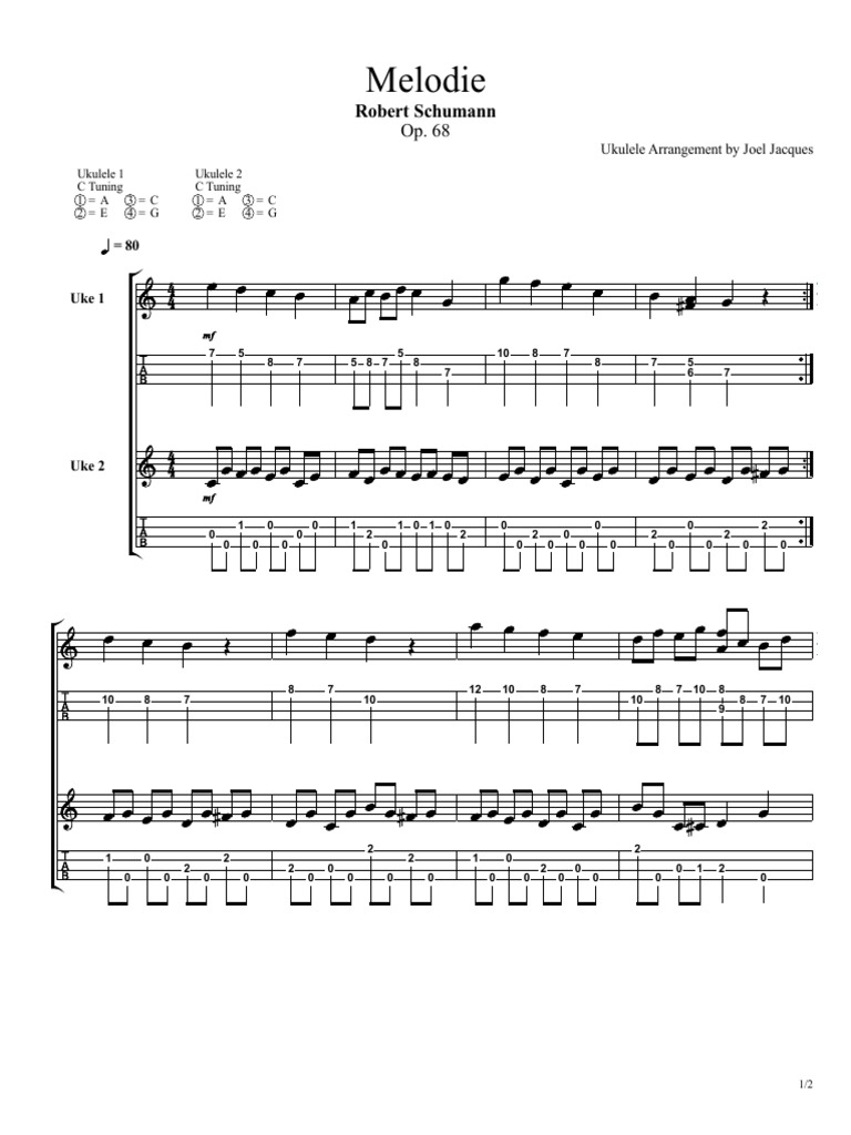 Melodie Uke Duet Score | PDF