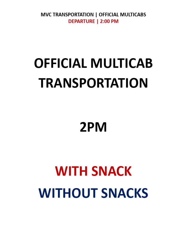 Official Multicab Transportations | PDF