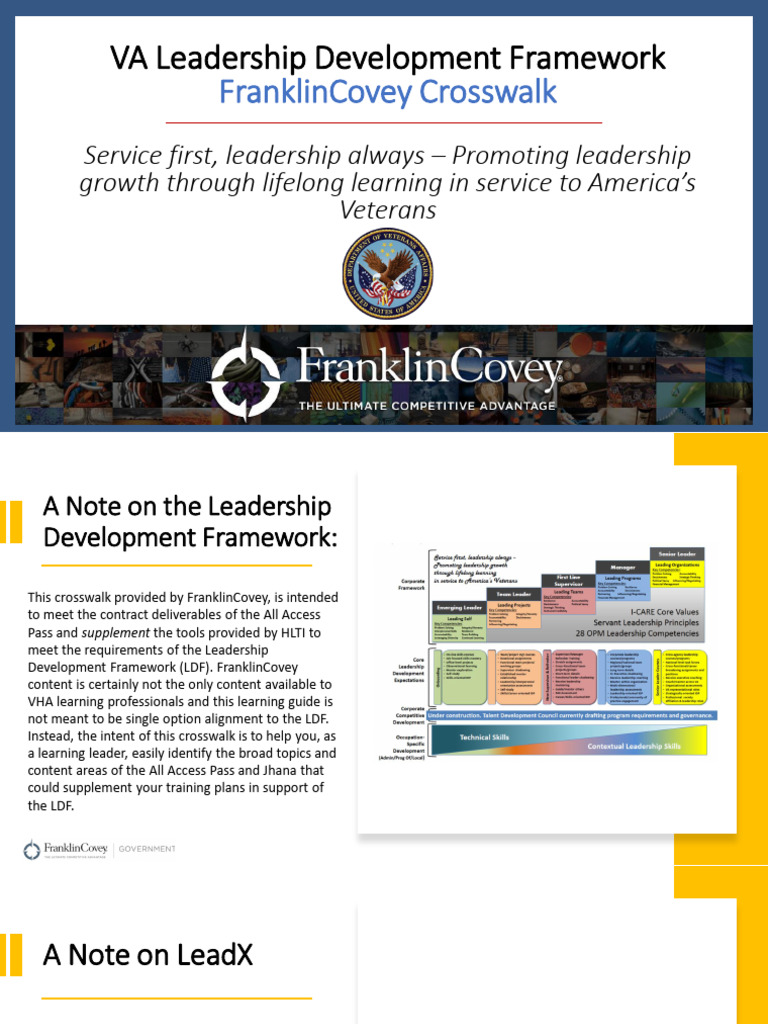 VA Leadership Development Crosswalk Guide | PDF | Veterans Health ...