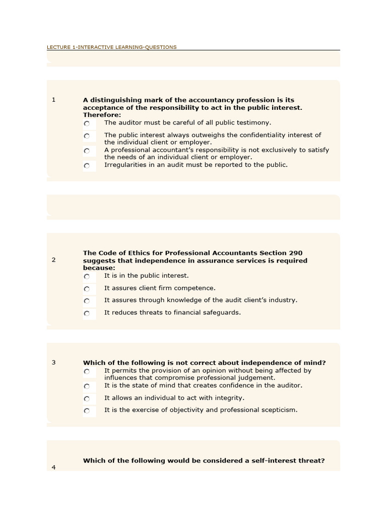 Auditor Independence and Ethics in Accounting | PDF | Audit | Economies