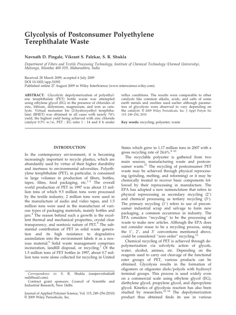 TLC Plate of BHET | PDF | Polyester | Recycling