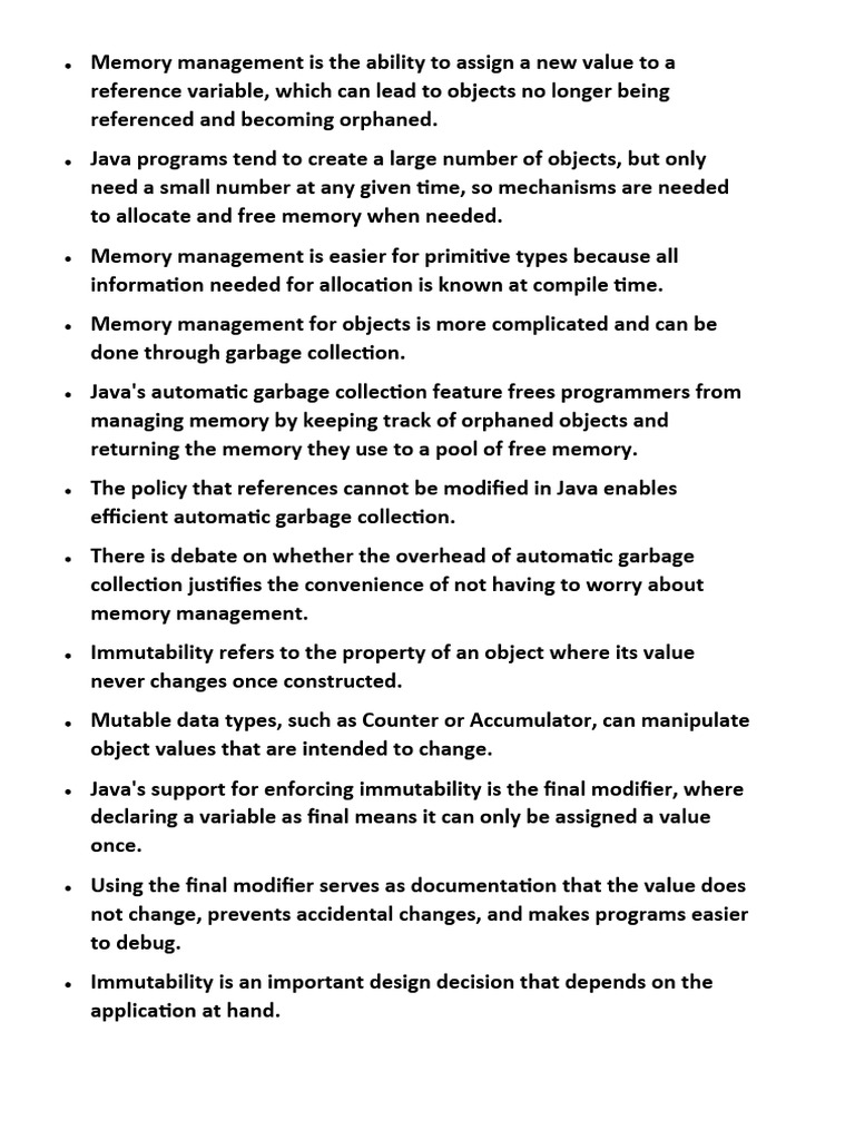 12 - Memory Management, Garbage Collection, Immutability, and Design by Contrac | PDF | Java ...