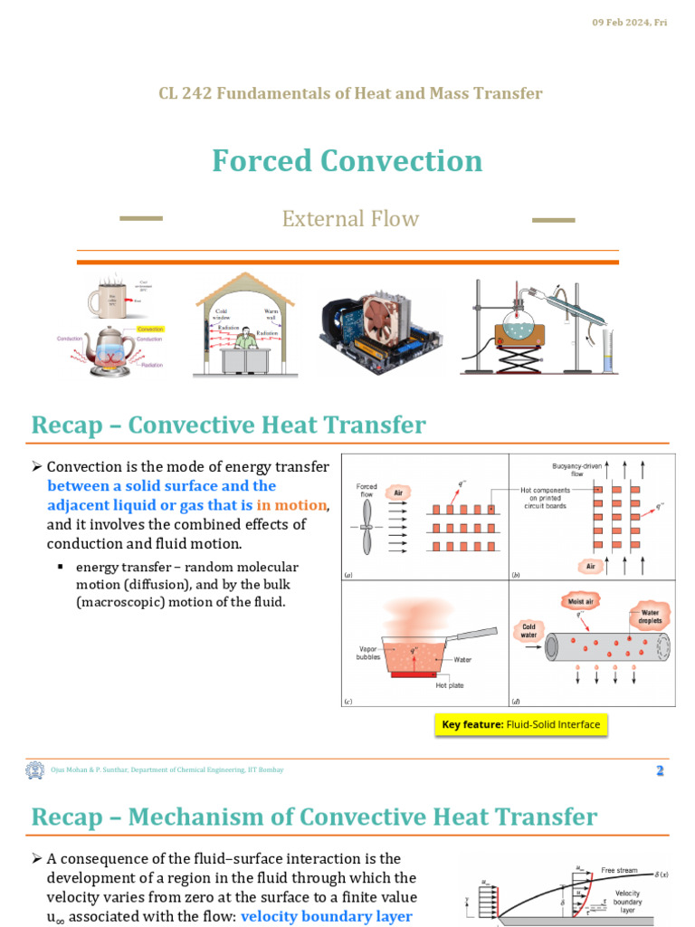 CL242 Slides 11 Forced Convection External | PDF | Fluid Dynamics | Boundary Layer