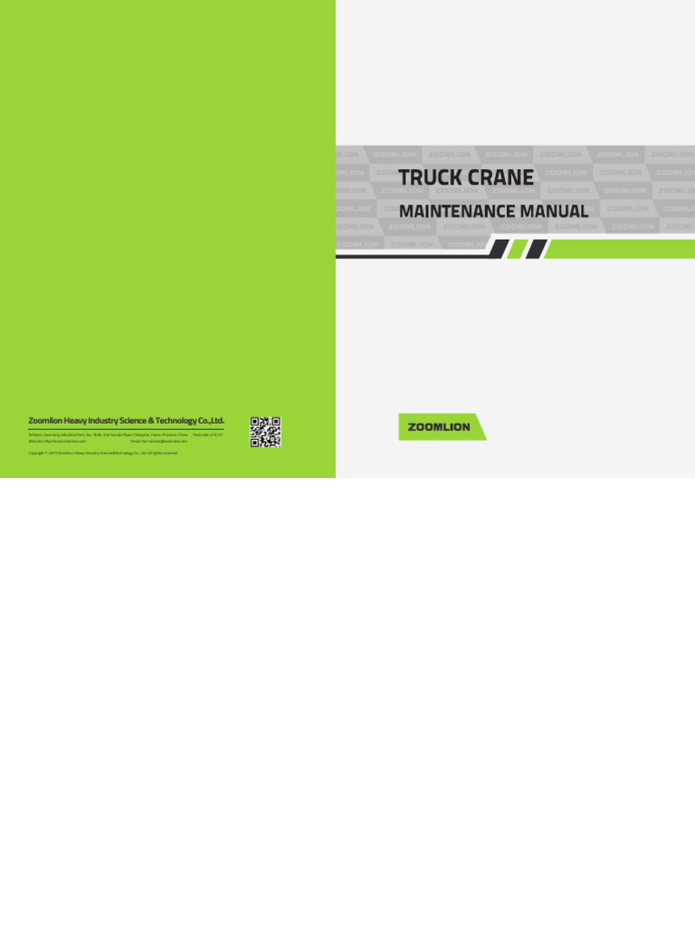 Mobile Crane - ZTCT (25-80) ZTC Series Truck Crane Maintenance Manual ...