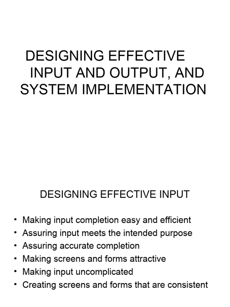 8 - Input - Output and System Implementation | PDF | Graphical User Interfaces | Computer Security