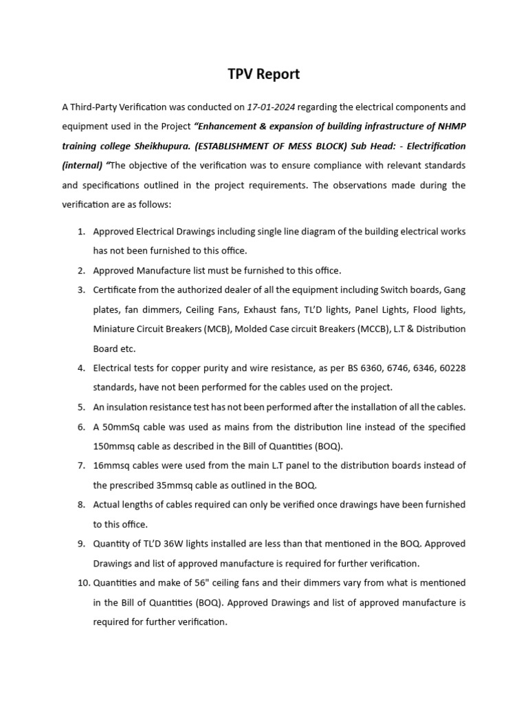 TPV Report | PDF | Power (Physics) | Power Engineering