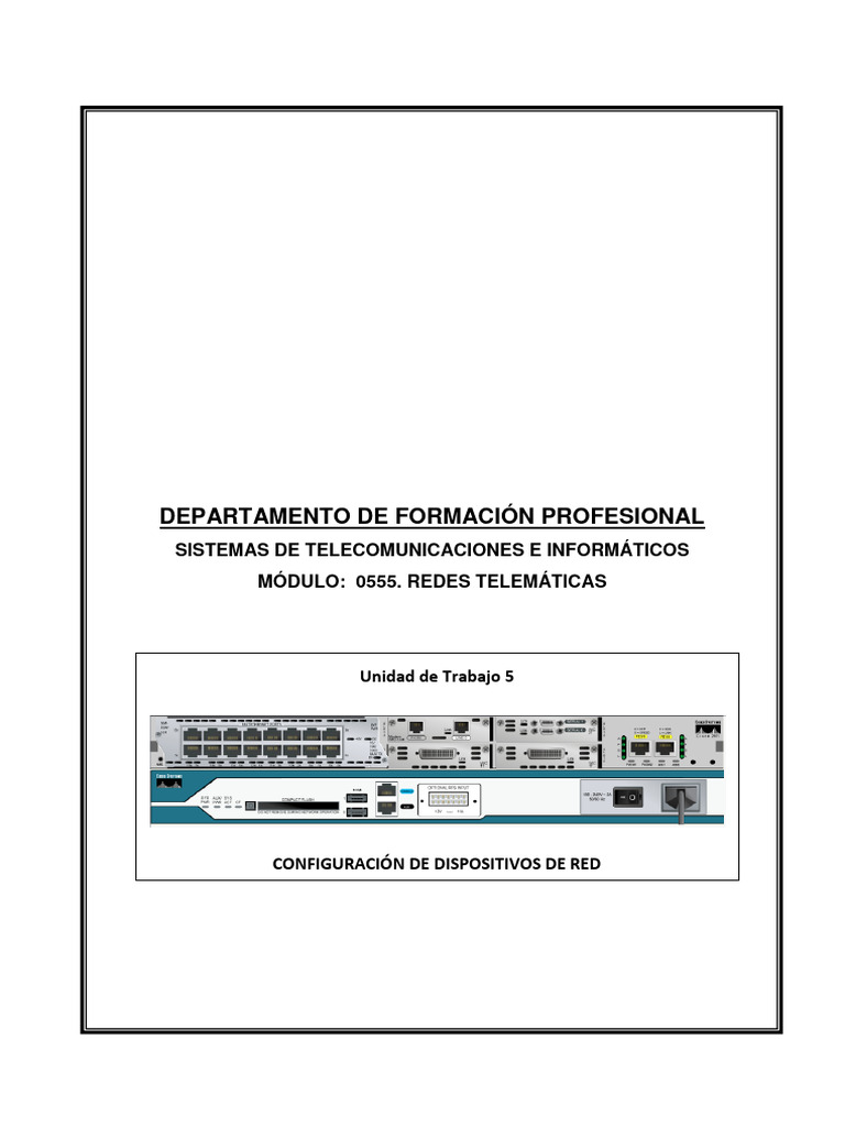 RT - UT5 - Configuración de Dispositivos de Red - v6 | PDF | Enrutador (Computación) | Interfaz ...