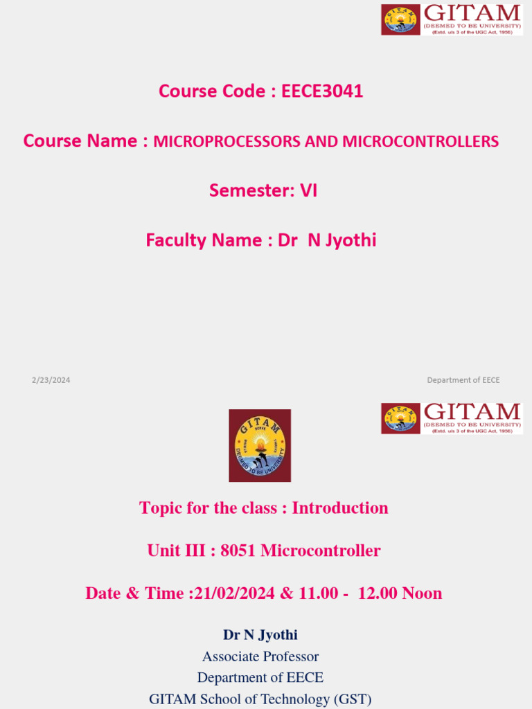 8051 Microcontroller | PDF | Microcontroller | Microprocessor