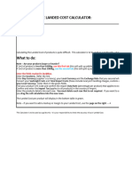 Landed Cost Sheet Excel Template | PDF