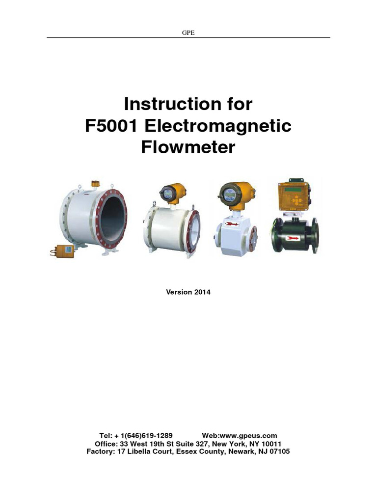 User Manual of F5001 Electromagnetic Flowemter | PDF