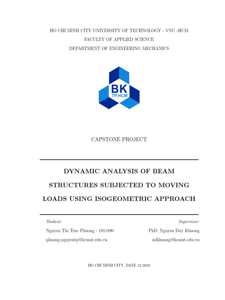 Dynamic Responses of Beam Subjected To Moving Load Using IGA Approach | PDF | Finite Element ...