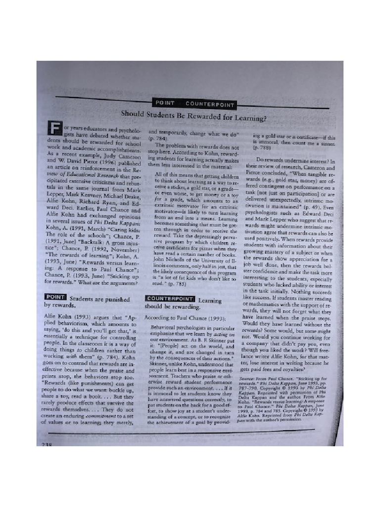 R04 - 2 Should Students Be Rewarded For Learning | PDF