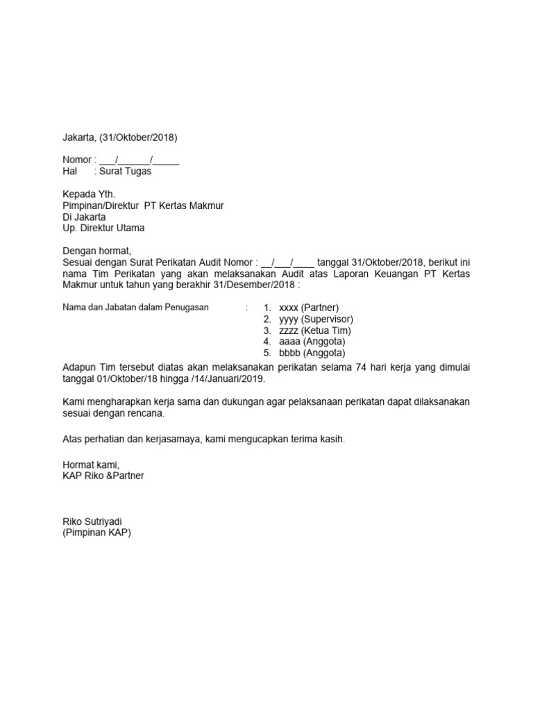 Lampiran A140 Surat Tugas Pdf