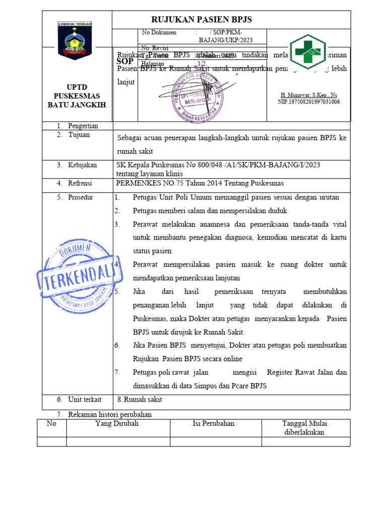 Rujukan Pasien BPJS ke Rumah Sakit | PDF