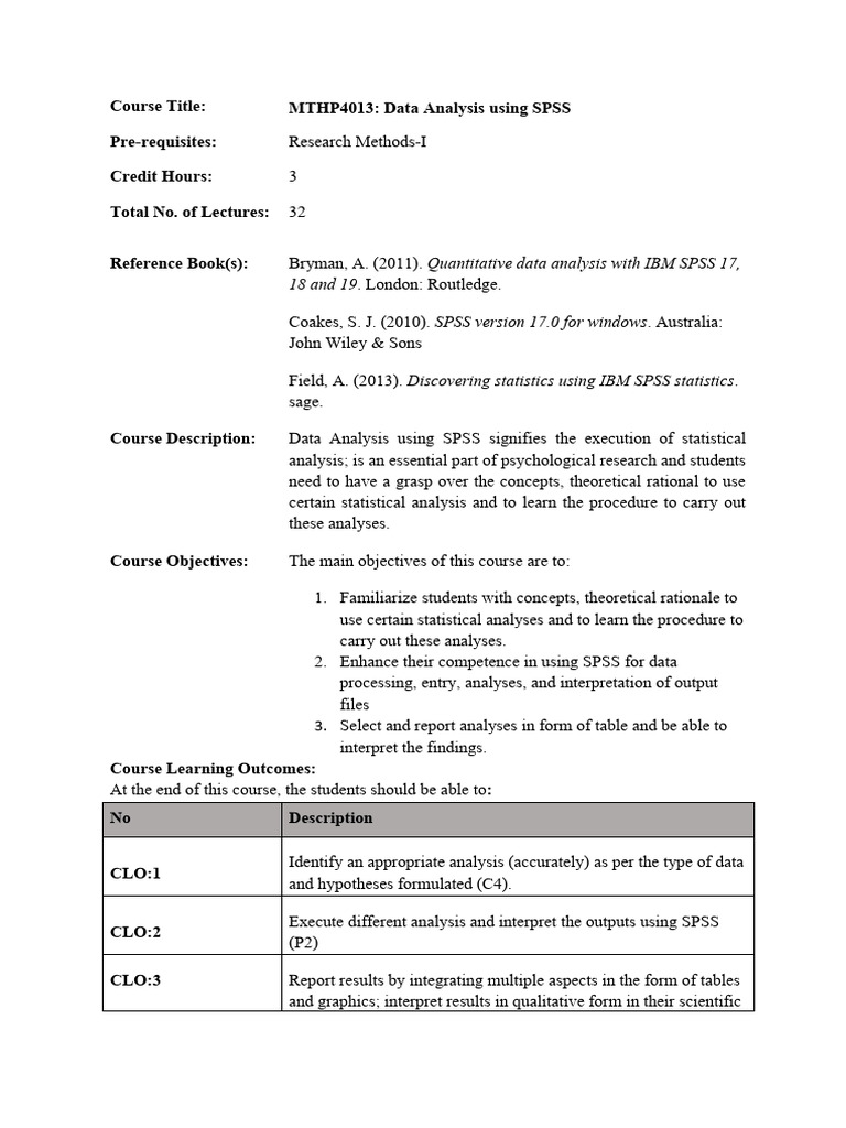 Data Analysis Using SPSS | PDF