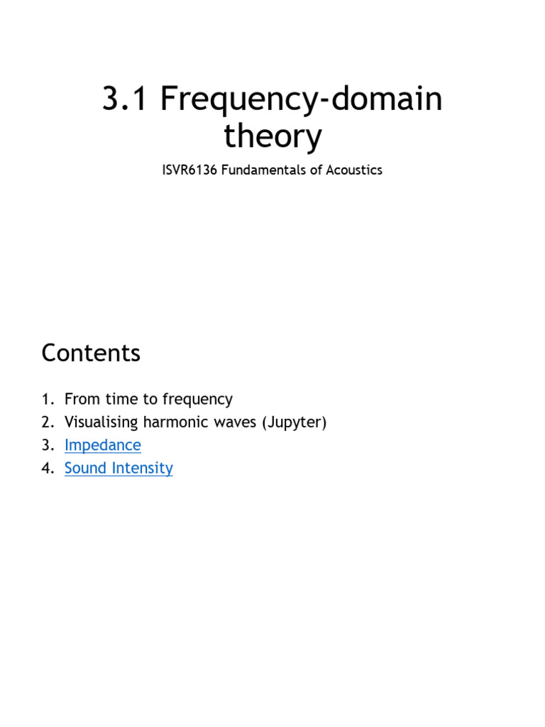 3.1 Frequency-Domain Theory | PDF