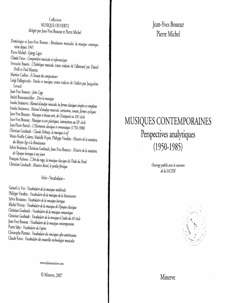 L - (Francés) Musiques Contemporaines - Jean-Yves Bousseur Et Pierre ...