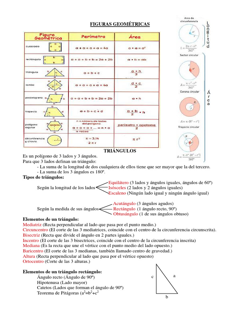 Ã¡reas y Figuras Geometrias 3eso | PDF | Triángulo | Zona