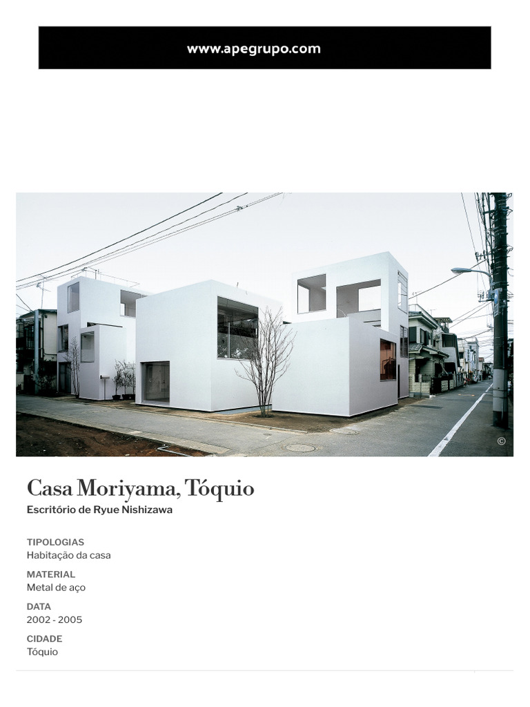 Casa Moriyama, Tóquio - Escritório de Ryue Nishizawa - Arquitectura Viva | PDF