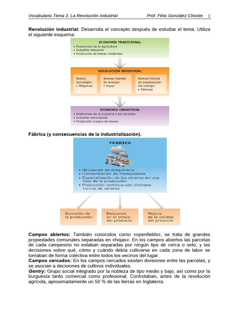 Conceptos Tema 2 | PDF | Revolución industrial | Hierro