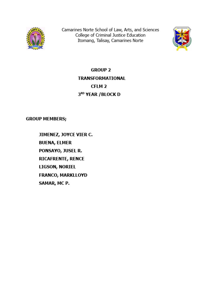 Character Formation | PDF | Transformational Leadership | Leadership