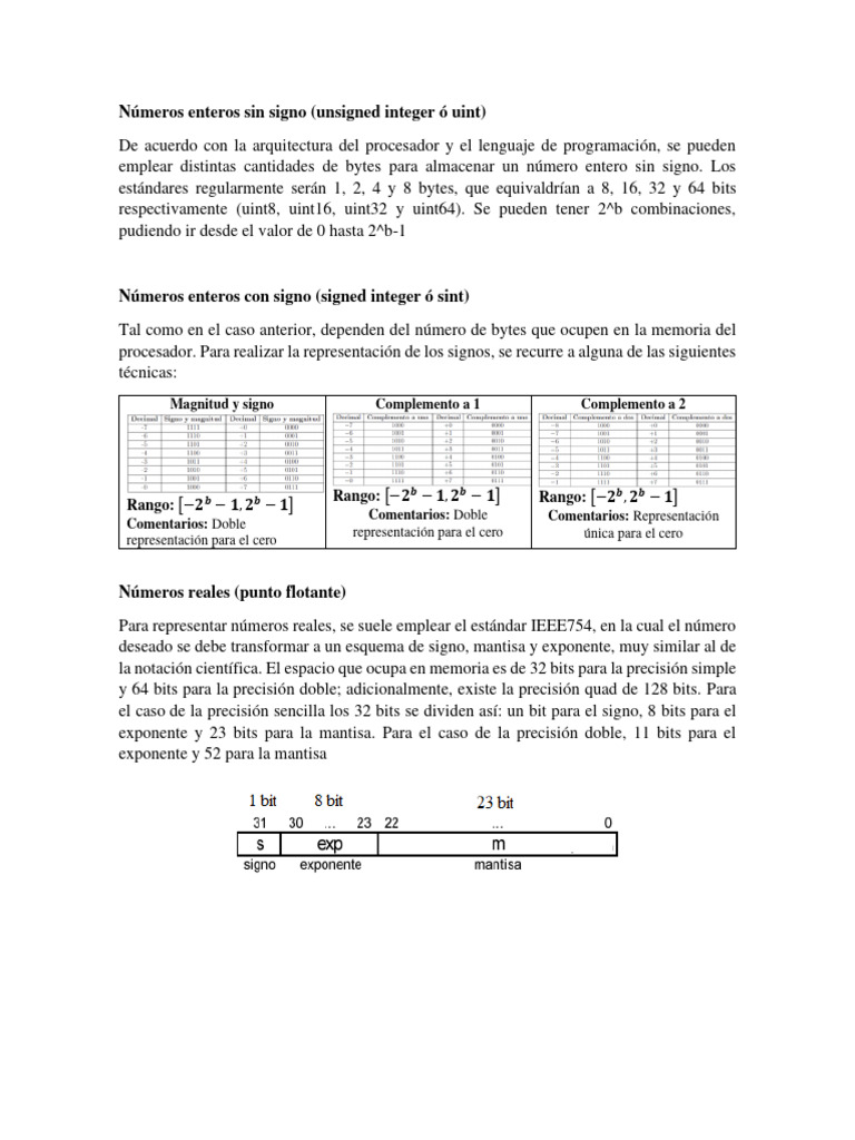 Representación de Números en Computación | PDF