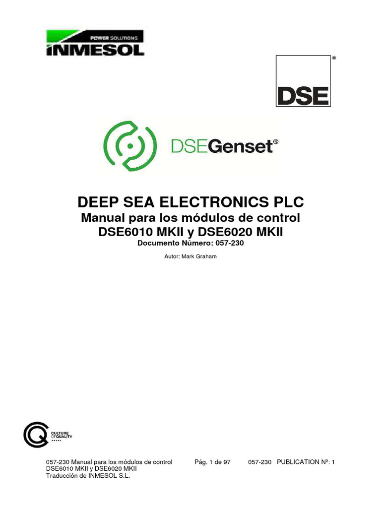 DSE6010MKII DSE6020MKII Manual Usuario | PDF | Generador eléctrico | Sensor