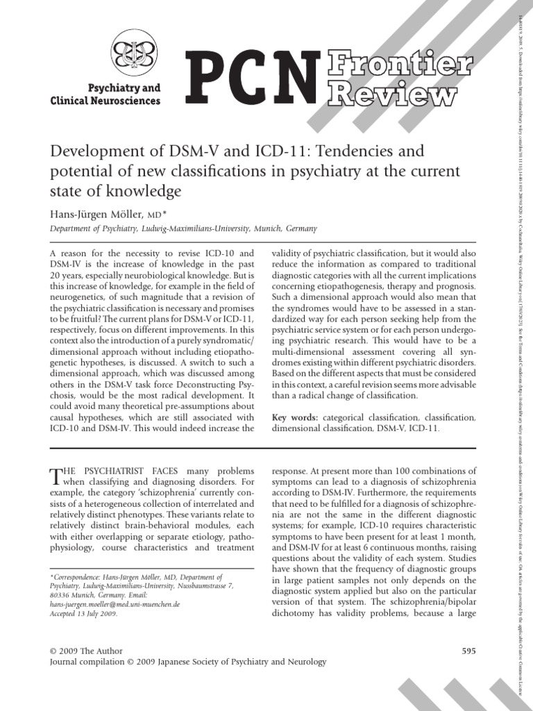 Development of DSM-V and ICD-11 Tendencies and Potential of New ...