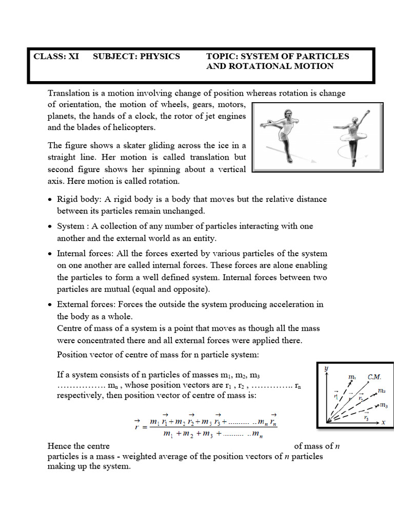 SYSTEM OF PARTICLES and ROTATIONAL MOTION | PDF